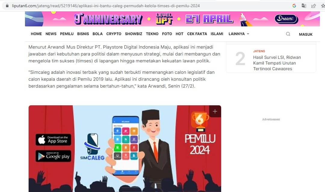 Aplikasi Caleg - Manajement Data Tim Sukses dan Pendukung